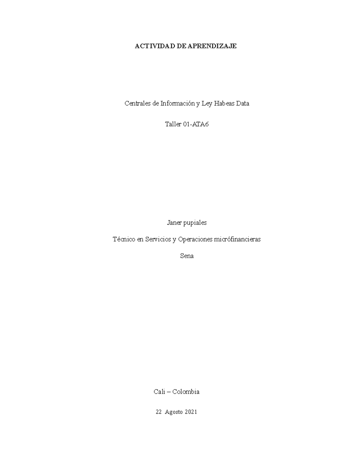Ata 6 modulo 2 - cuestionarios - ACTIVIDAD DE APRENDIZAJE Centrales de ...