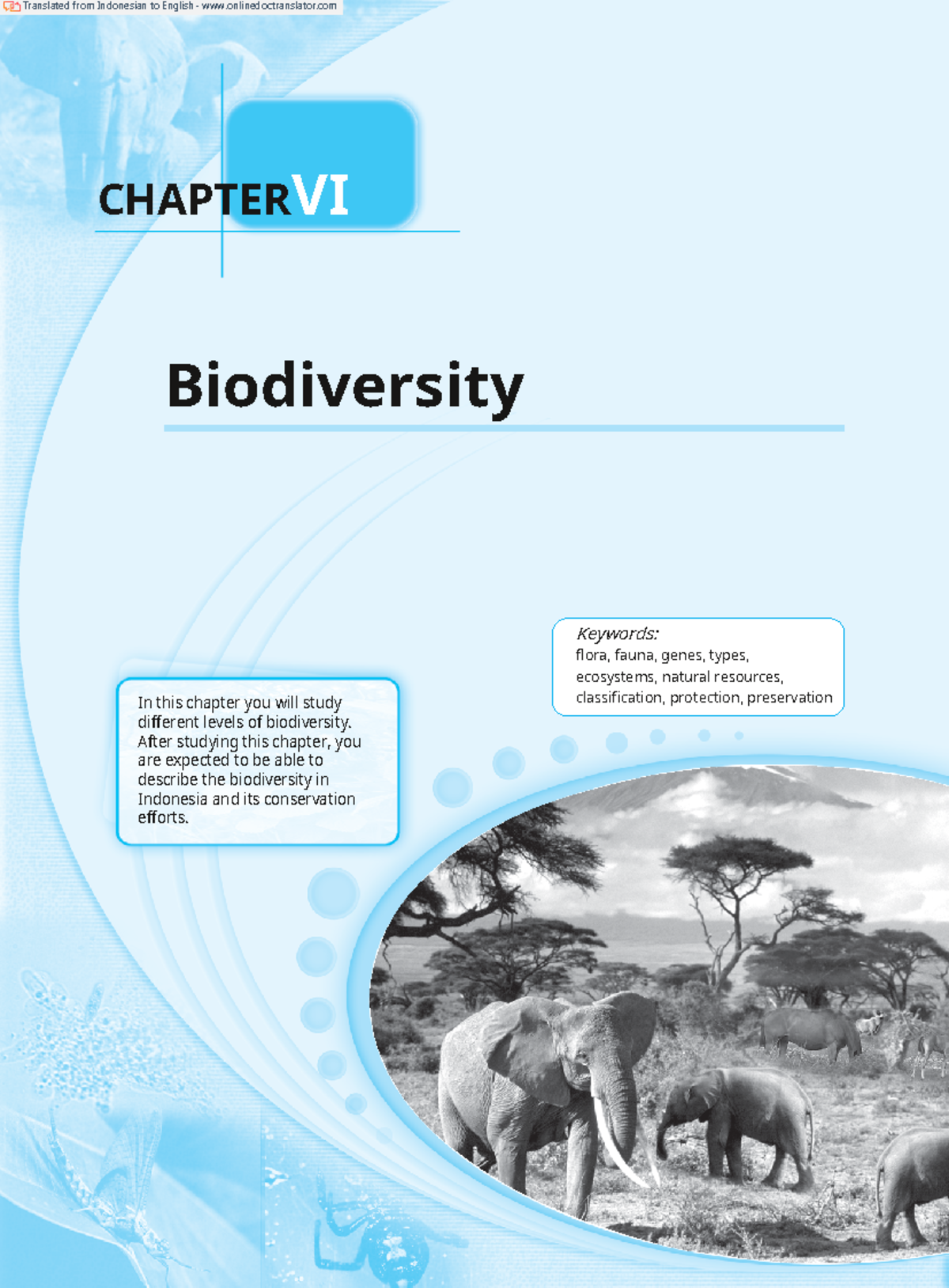 Biodiversity Level - CHAPTERVI Biodiversity Keywords: flora, fauna ...