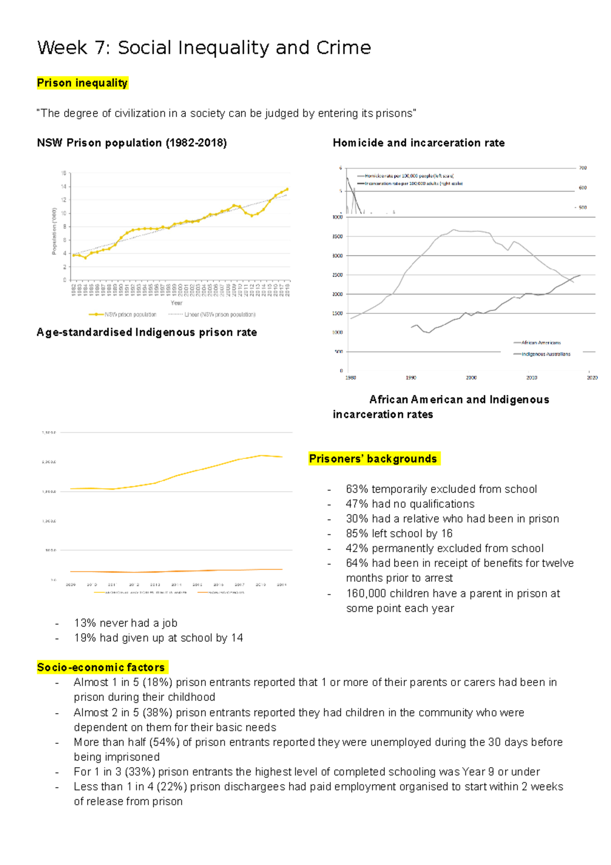 Week 7 - Social Inequality and Crime - Week 7: Social Inequality and ...
