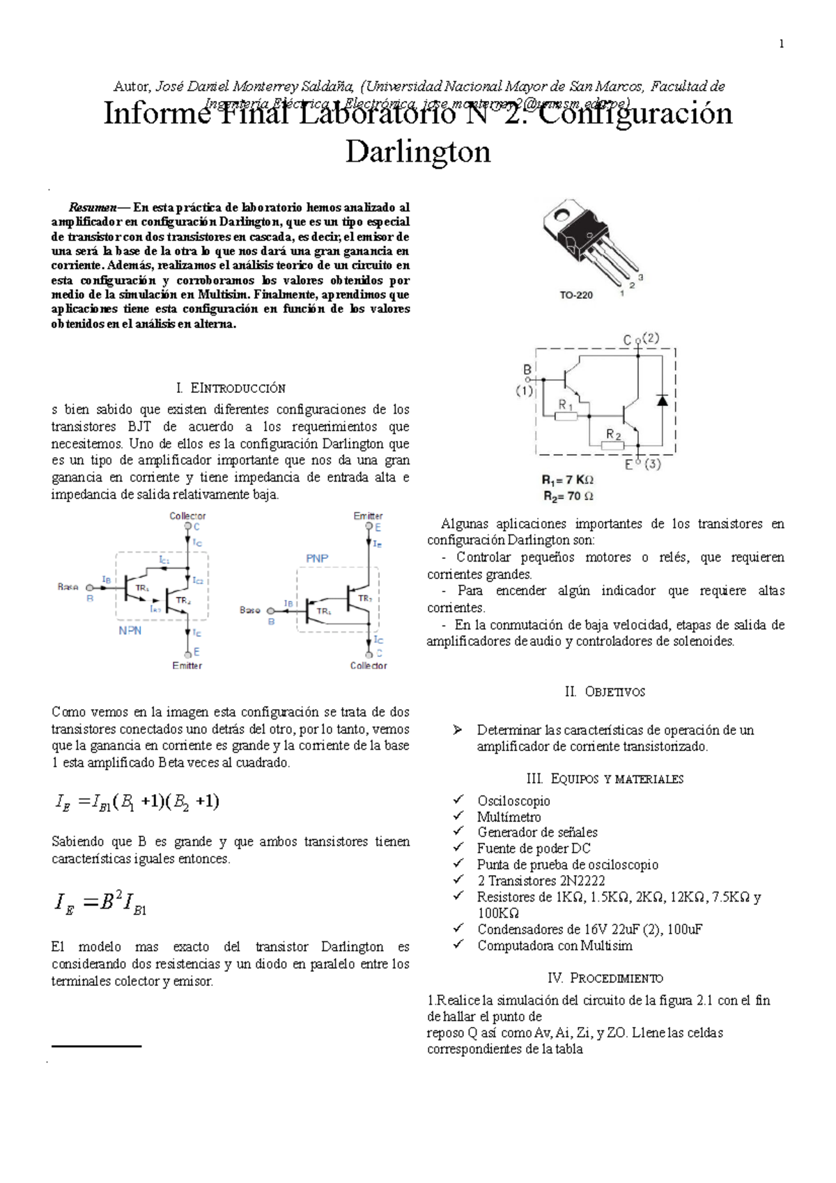Inf. Final Lab 2 (IEEE) - Informe de laboratorio. - Resumen — En esta ...