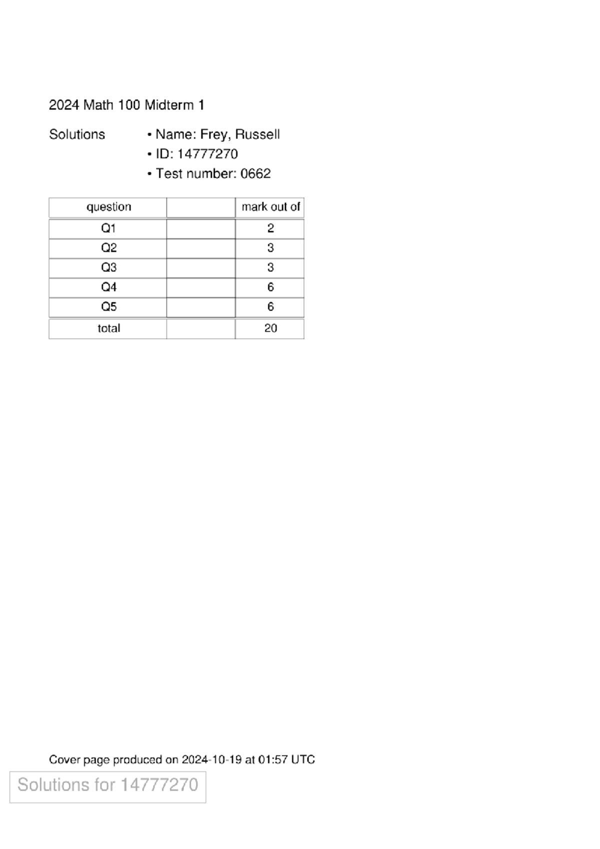 24-w1-m100-m1 solutions 14777270 - 6 marks For this question, let f (x ...