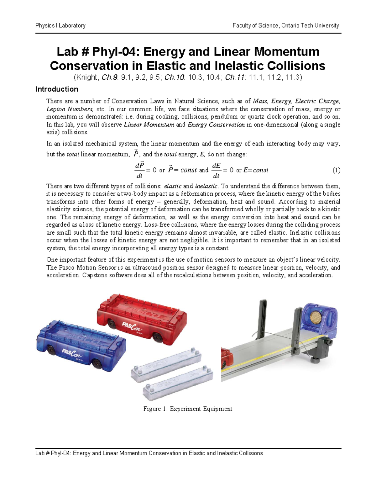 Collisions - lab report - Lab # PhyI-04: Energy and Linear Momentum ...