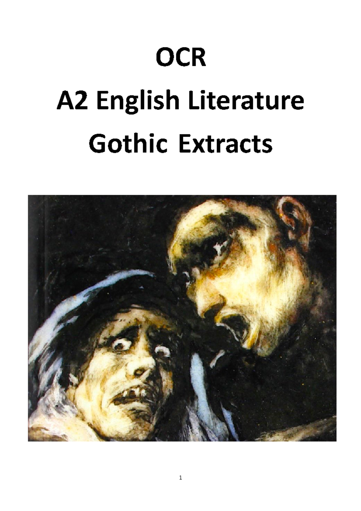 Gothic Extracts Booklet - OCR A2 English Literature Gothic Extracts ...