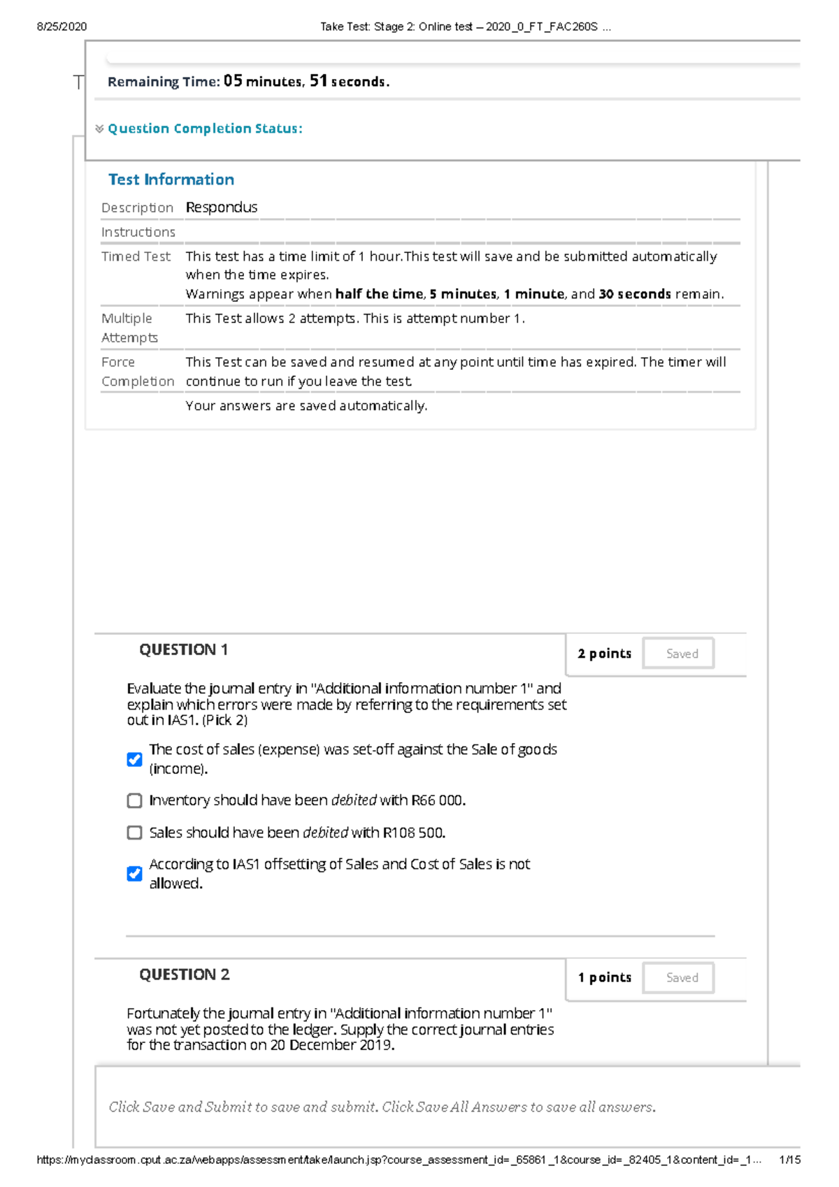 Finance online Exam - Take Test: Stage 2: Online test Test Information ...