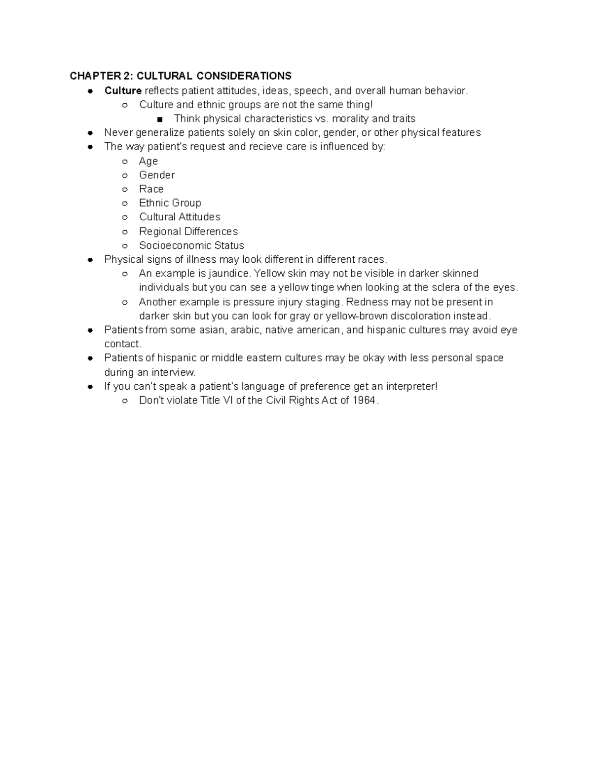 Chapter 2 Cultural Considerations - CHAPTER 2: CULTURAL CONSIDERATIONS ...