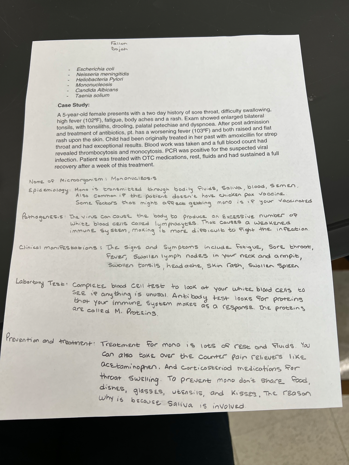 Lab Fictional Case Study - BIO-101-DB - Studocu