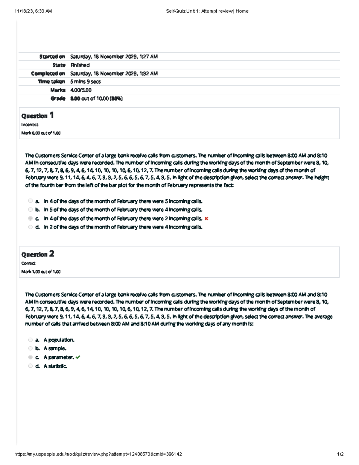 Self Quiz Unit 1 Attempt Review Home Uopeople Mod Quiz Review Phpattempt 12408573andcmid 396142