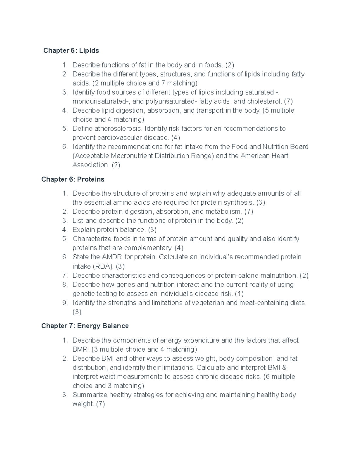 NDFS 100 Unit 2 Exam Study Guide - Chapter 5: Lipids 1. Describe ...