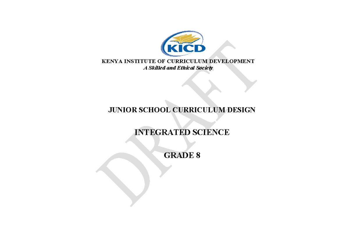 Grade.8 - KENYA INSTITUTE OF CURRICULUM DEVELOPMENT A Skilled and ...