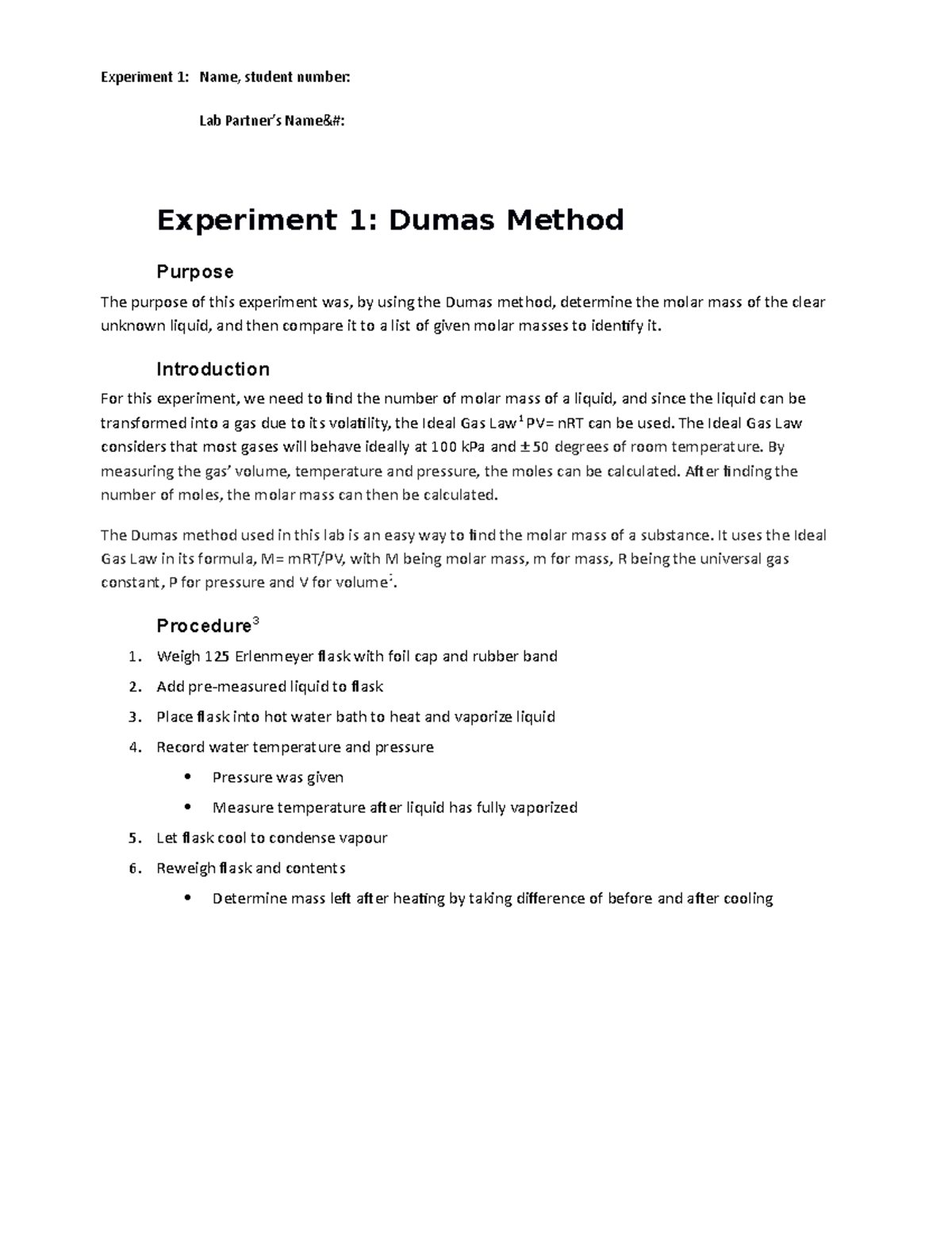 Template Dumas Method (Auto Recovered) - Experiment 1: Name, student ...