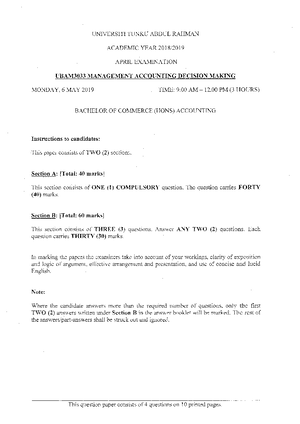 Assignment Question (WQD7003) - WQD7003 DATA ANALYTICS Assignment Maximum Marks Available : Hand ...
