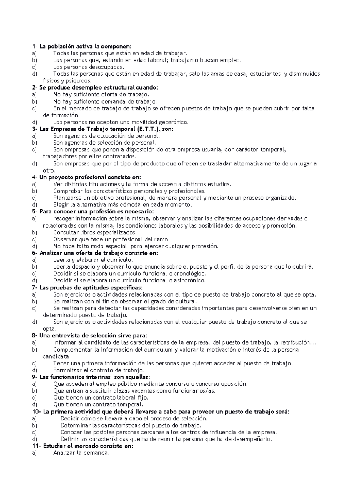 Test temas 6 7 8 92 - jhvbn - 1– La población activa la componen: a ...