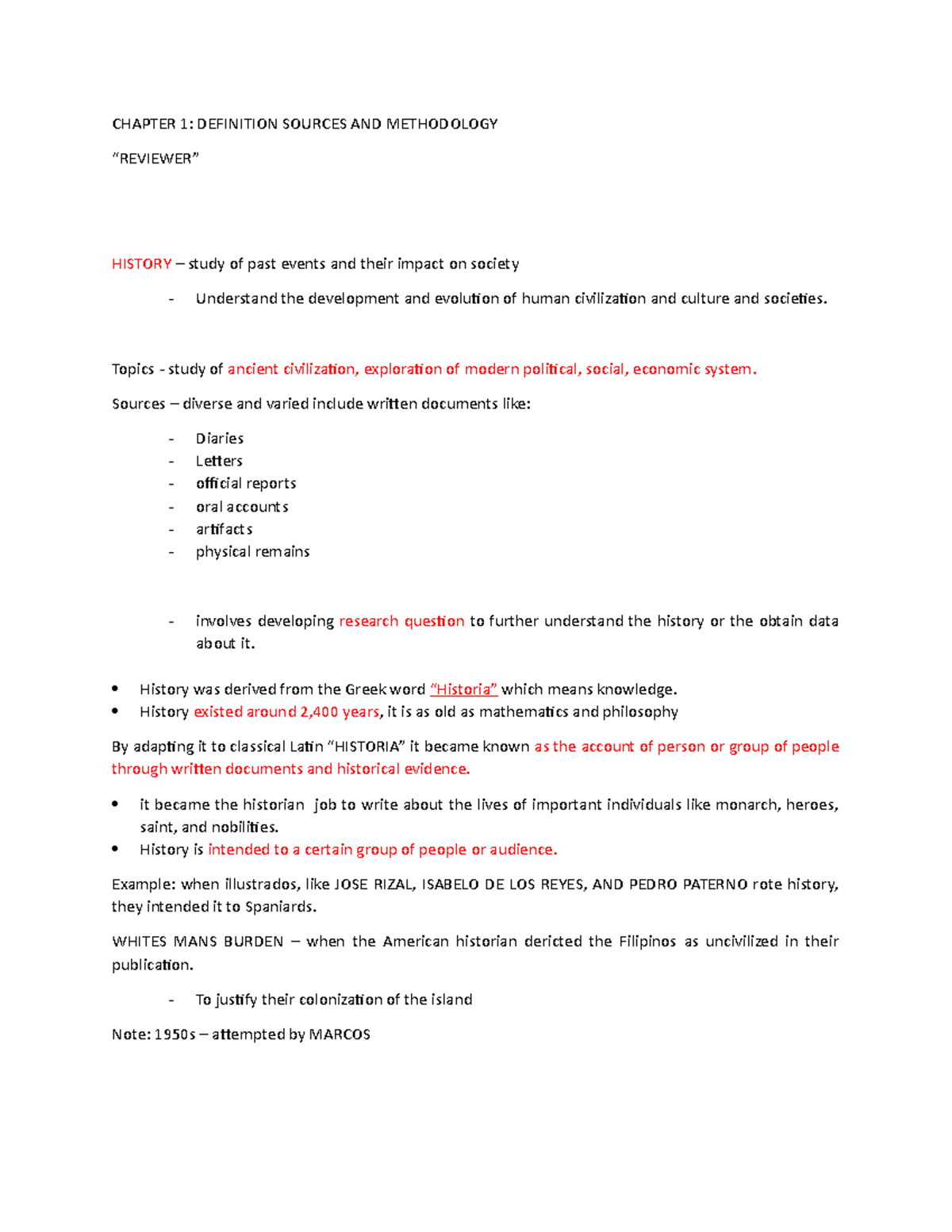 RPH reviewer - Wlaa - CHAPTER 1: DEFINITION SOURCES AND METHODOLOGY ...