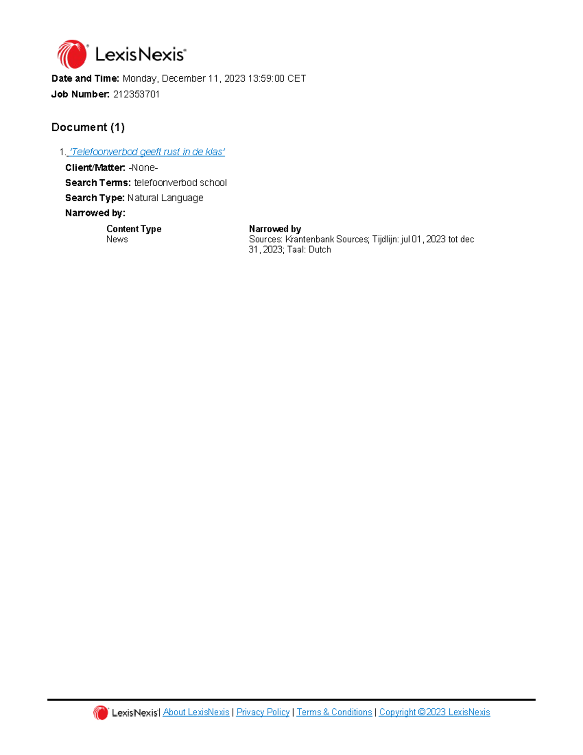 Telefoonverbod geeft rust in de klas - Date and Time: Monday, December ...