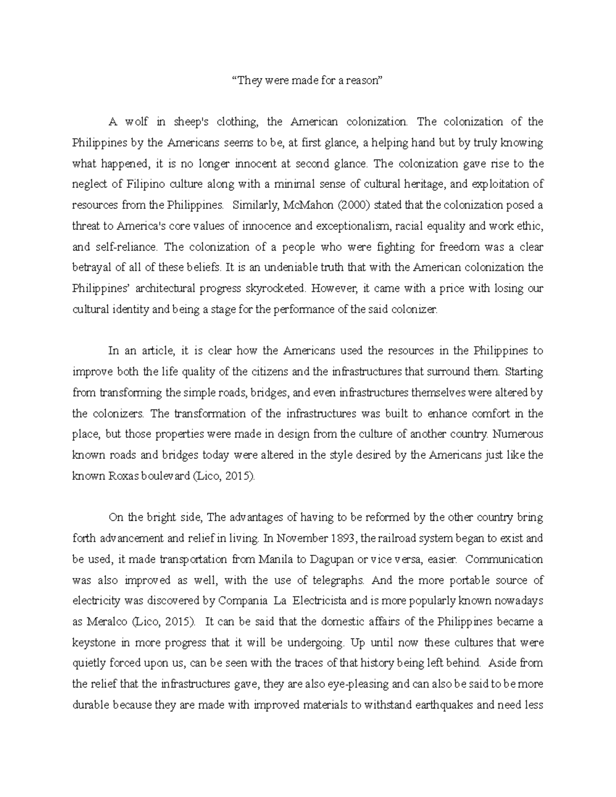 An essay about A Review of How Philippine Colonial Experience ...