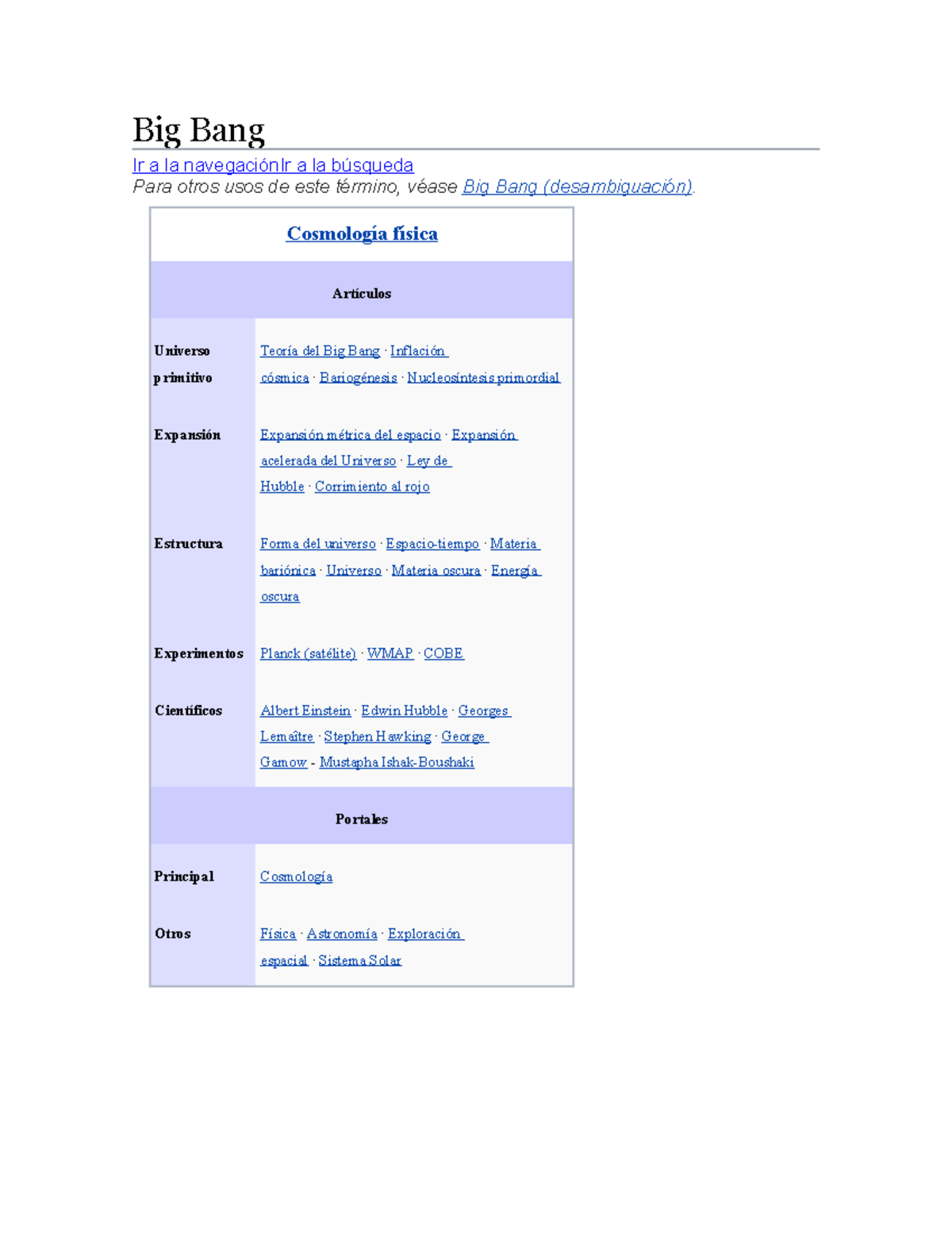 Big Bang-Universal - Teoría de big bag en el universo - Big Bang Ir a la navegaciónIr a la ...