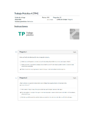 Bio Examen Trabajo Práctico 4 [TP4] - Trabajo Práctico 4 [TP4] Comenzado: 18 de abr en 0: - Studocu