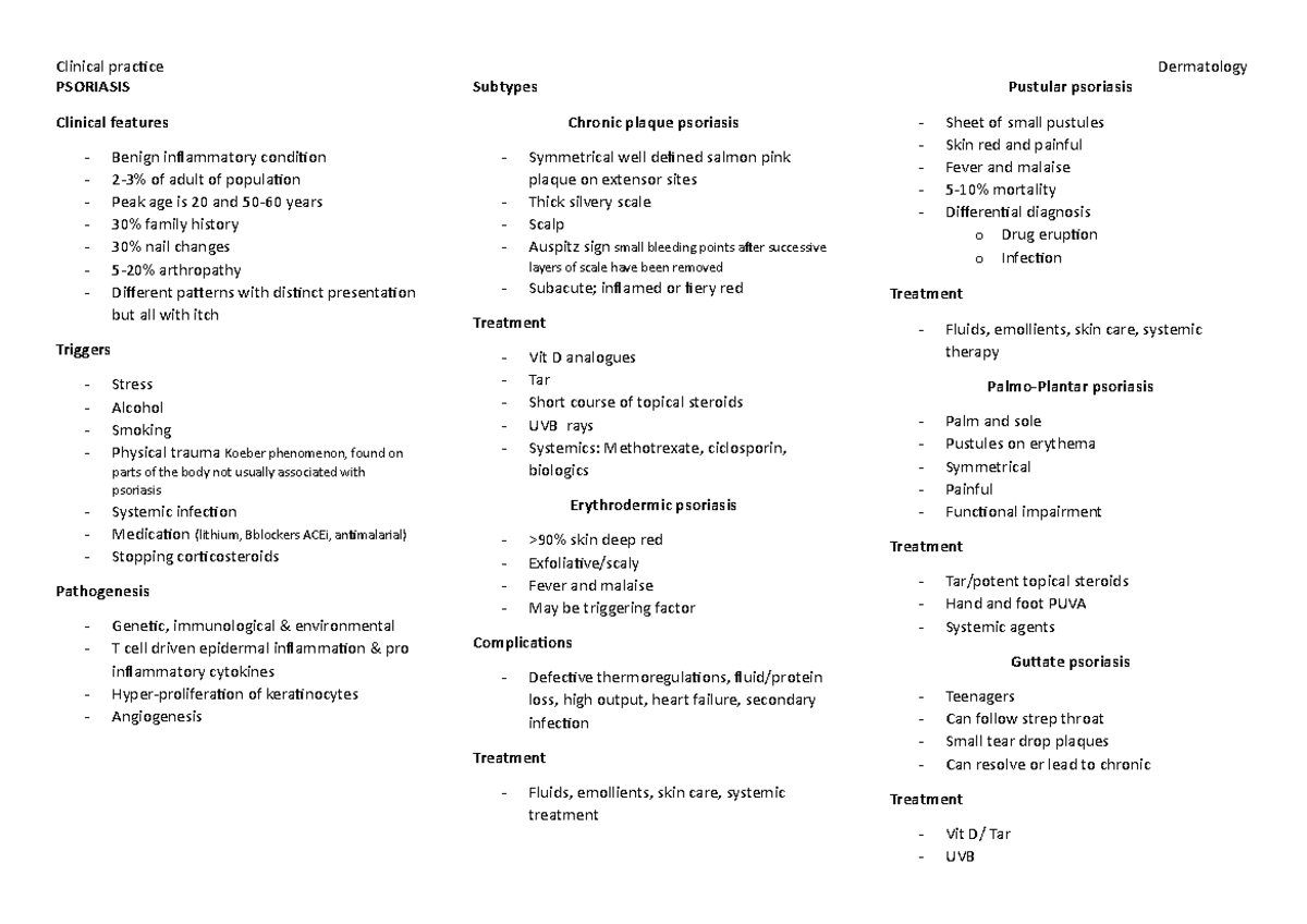 Psoriasis - Clinical practice Dermatology PSORIASIS Clinical features ...