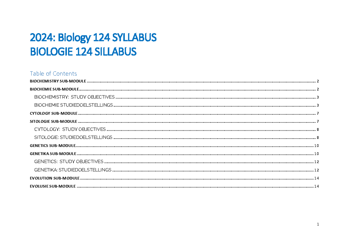 2024 Biology 124 Syllabus- Sillabus - 2024 : Biology 124 SYLLABUS ...