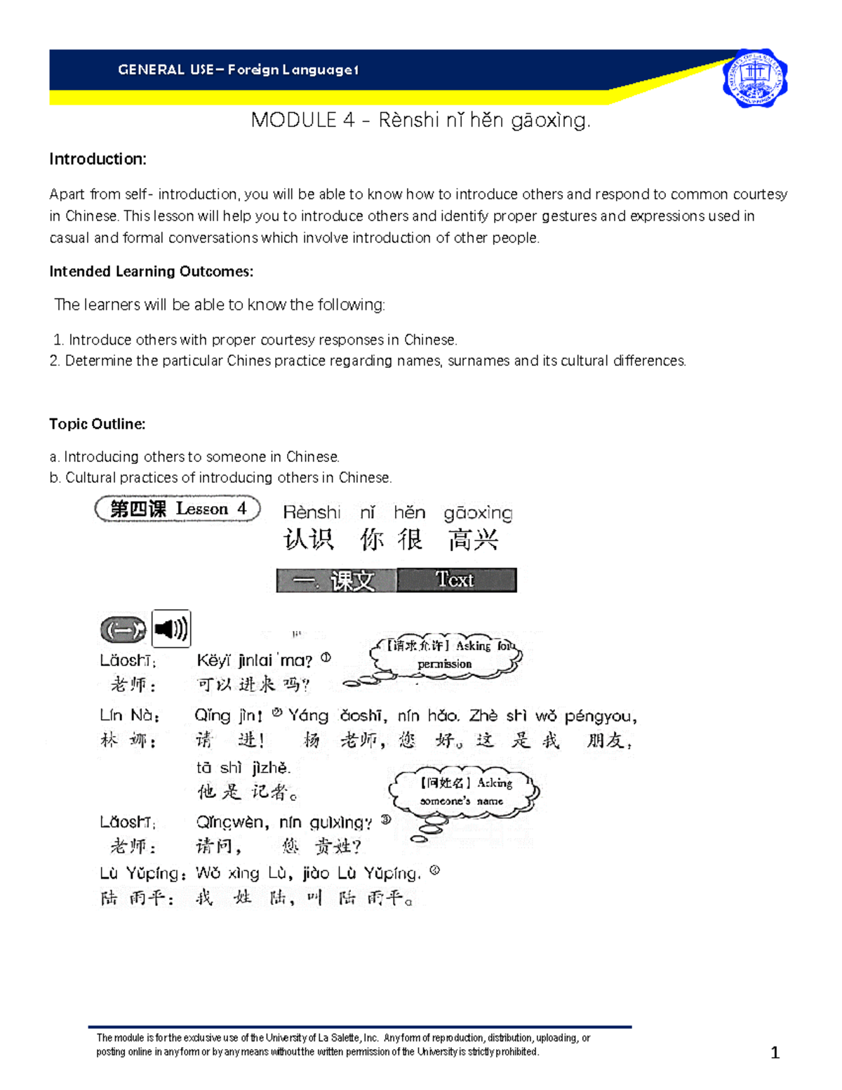 Module-4-PDF - Module 4 - The module is for the exclusive use of the ...