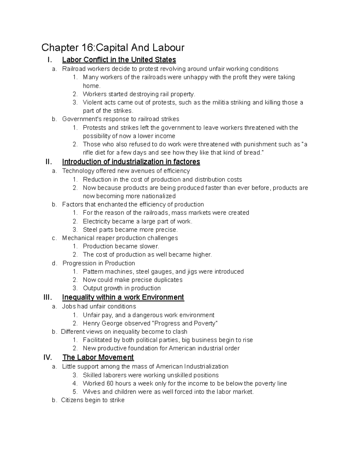 American yawp chapter outlines 24 - Chapter 16:Capital And Labour I ...