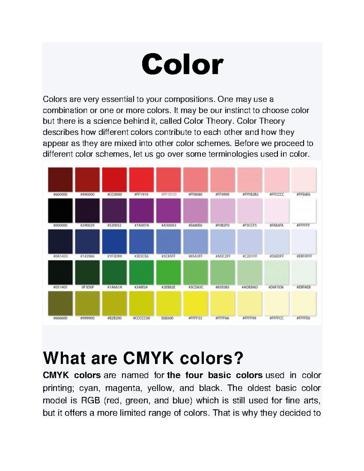 GE Elective Color - Color Colors are very essential to your ...