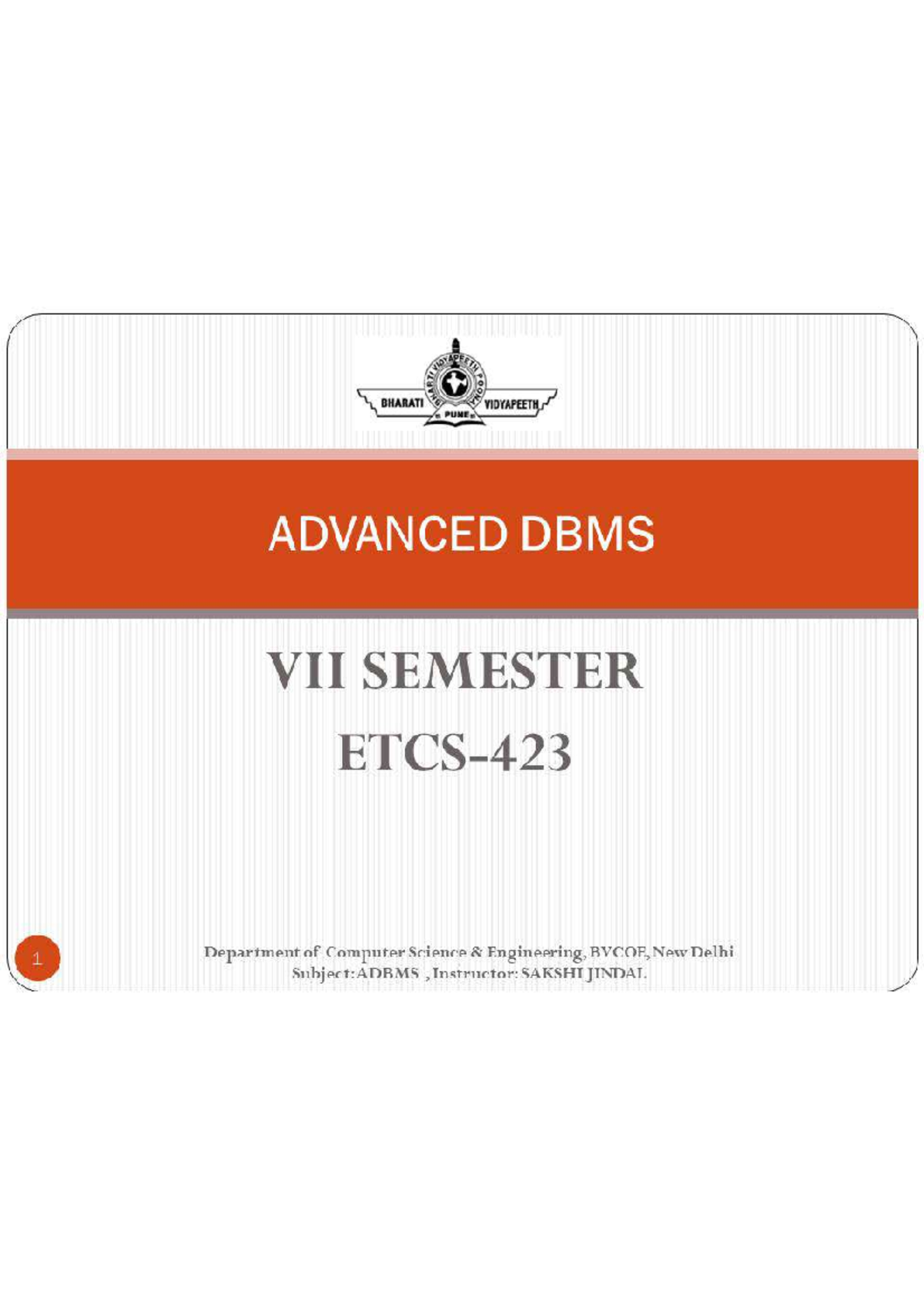 Unit I - adf - btech - Studocu