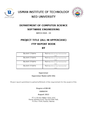 Final YAER Project Report template UIT - USMAN INSTITUTE OF TECHNOLOGY Affiliated with NED - Studocu