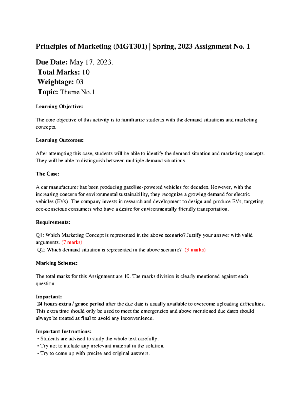 Spring 2023 MGT301 1 - tomorow is my paper and want to learn some mcqs - Principles of Marketing ...