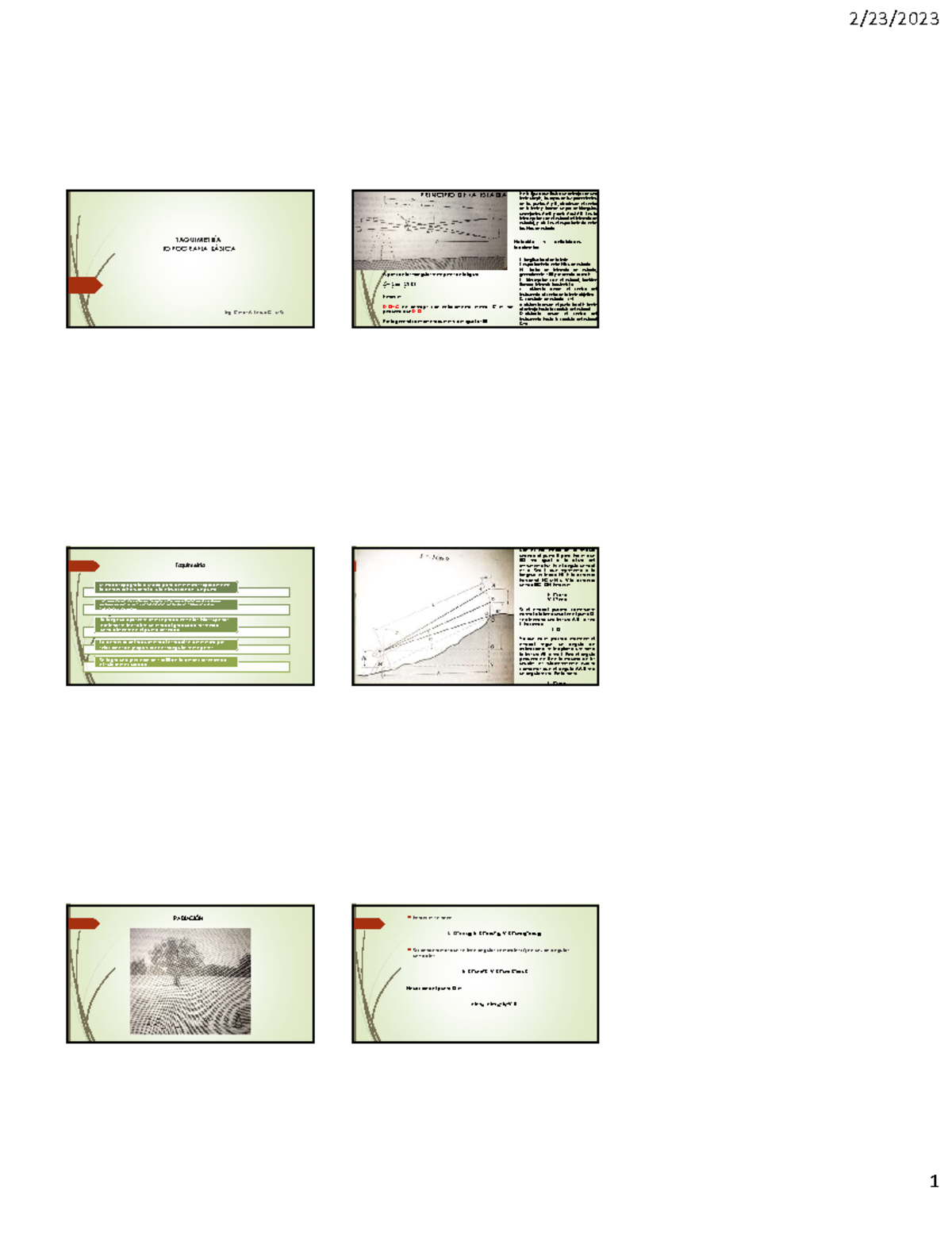 Gfhgf - FUNADMENTOS DE TOPOGRAFIA LEVANTAMIENTOS - 2/23/ 1 TAQUIMETRÍA ...