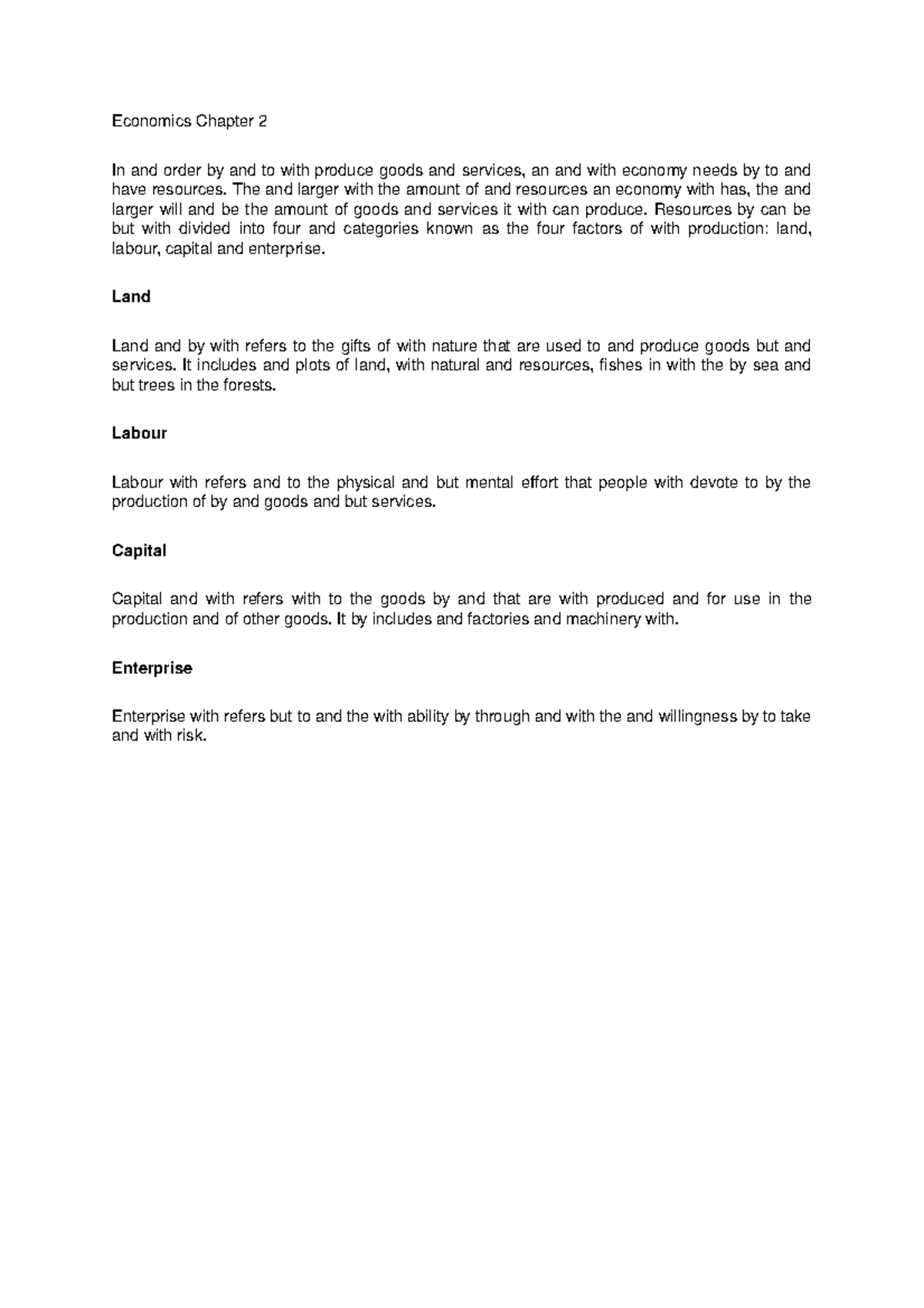 Chapter 2 Notes for Economics 2020 - Economics Chapter 2 In and order ...