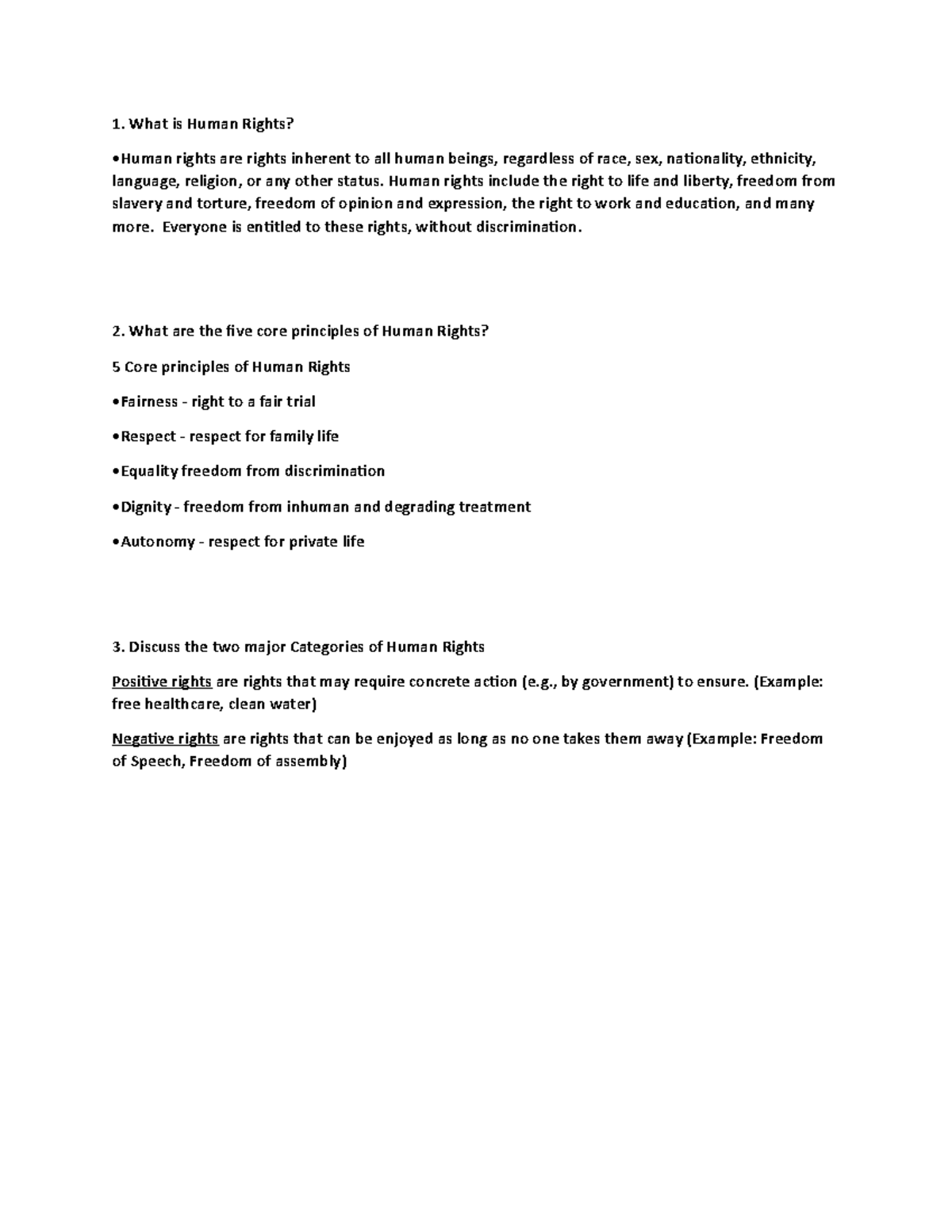 Human rights - Documents - What is Human Rights? •Human rights are ...