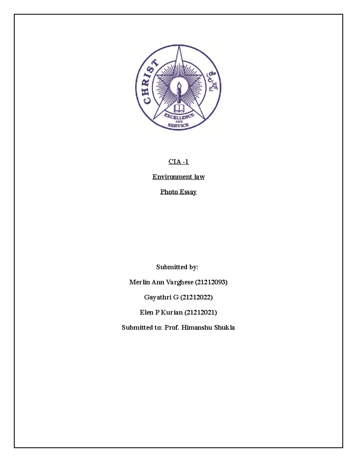 Enviroment law cia -1 - photo essay - CIA - Environment law Photo Essay ...