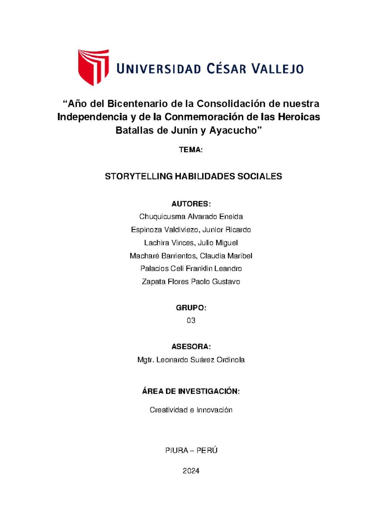 Storytelling Joseph Lindley - “Año del Bicentenario de la Consolidación ...