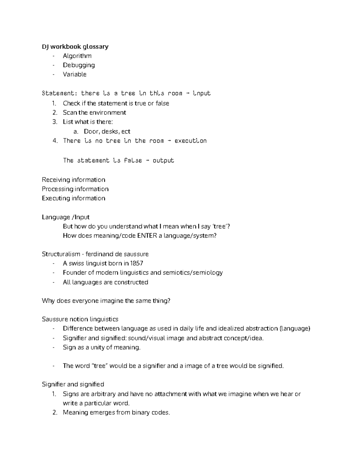 Week 1 304 - Week 1 notes: 304 - DJ workbook glossary - Algorithm ...