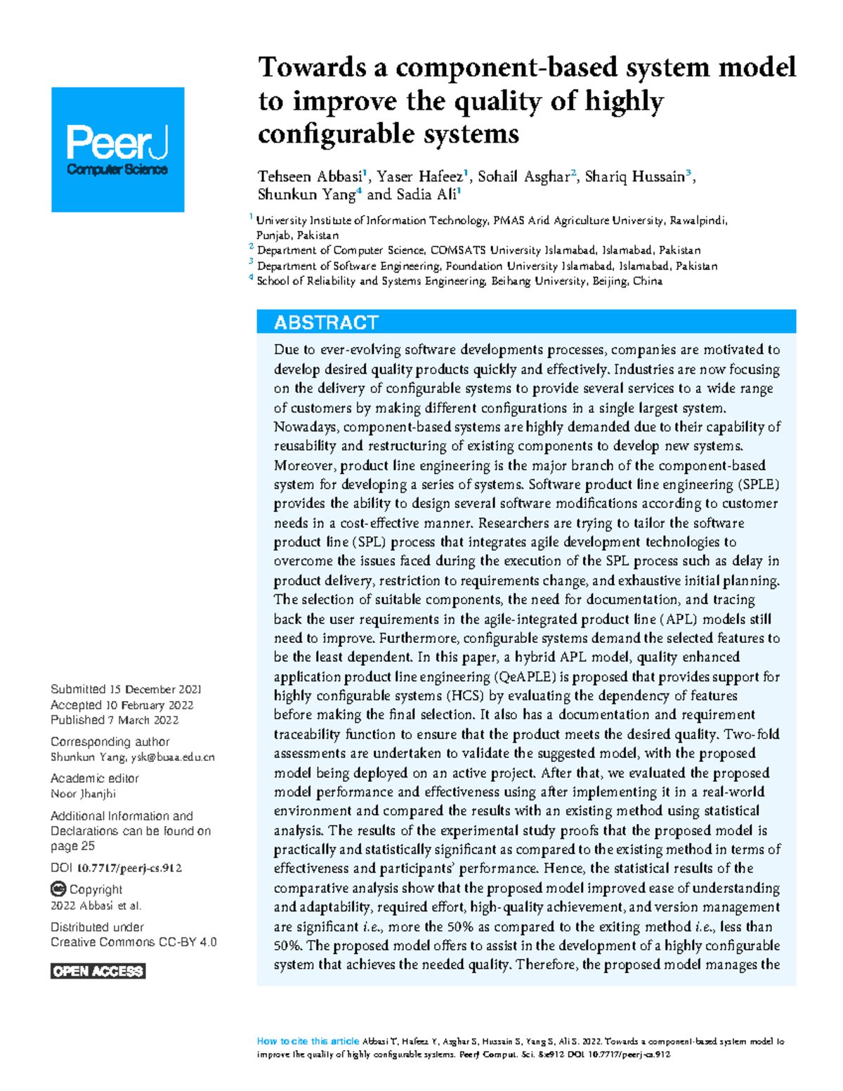 Towards a component-based system model to improve the quality of highly configurable systems ...