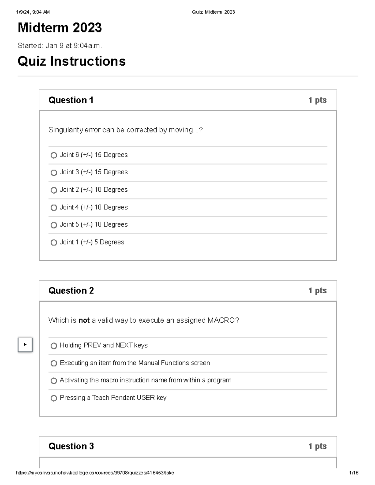 Quiz Midterm 2023-1 - Midterm 2023 Started: Jan 9 at 9:04a. Quiz ...