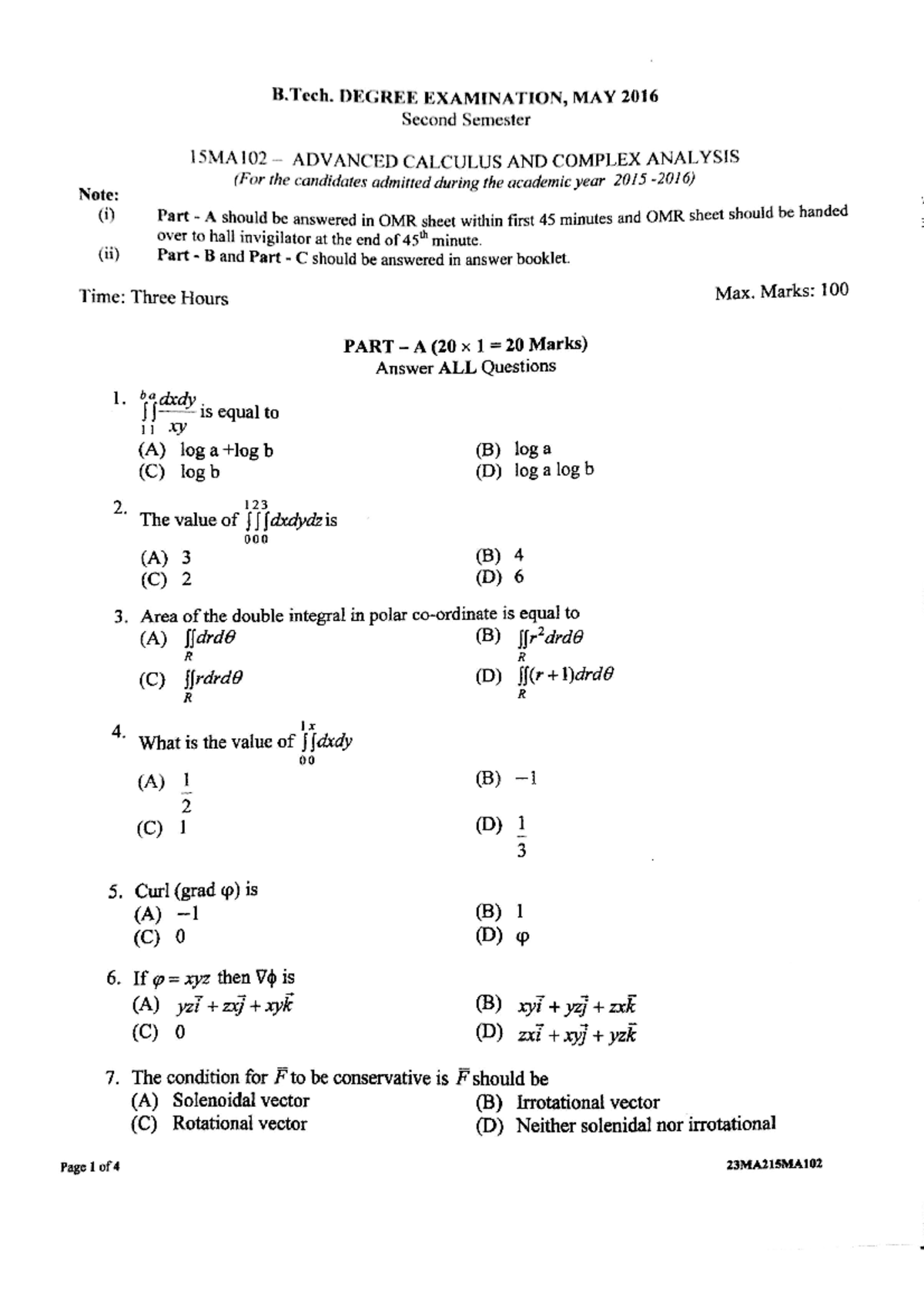 Advance Calculas AND Analysis SEM- Semester - Advanced Calculus And ...