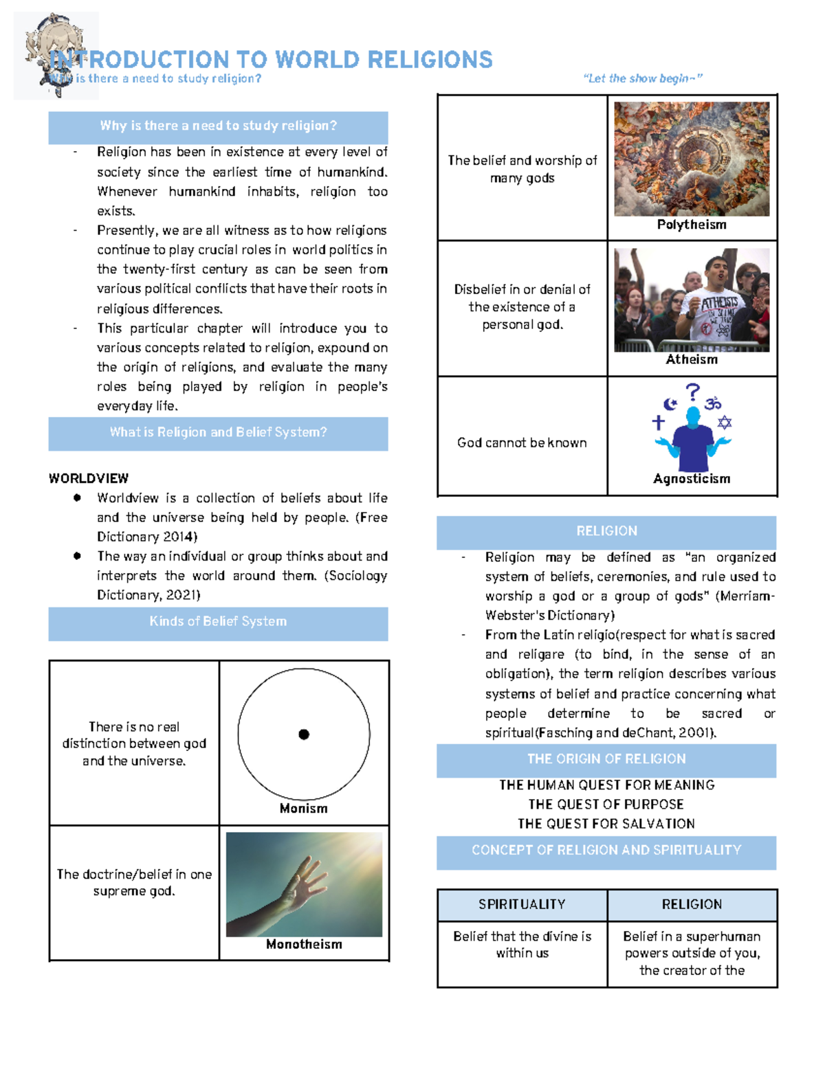 Lesson 1 - Senior Highschool - Grade 12 - Introduction TO World ...