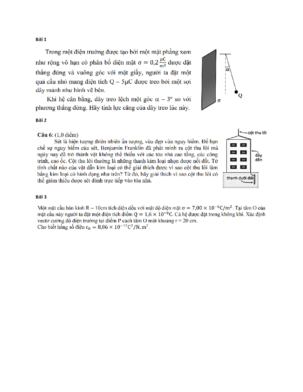 Bt2 - BT nang cao - Vật lý đại cương - Bài Bài Bài - Studocu