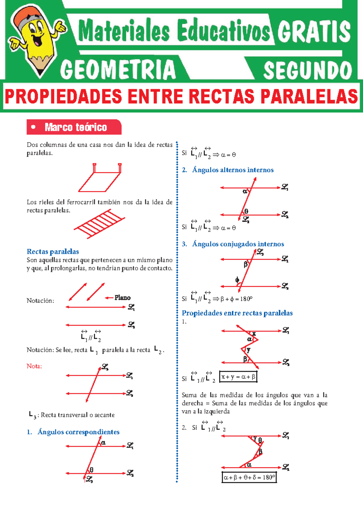 Propiedades-entre-Rectas-Paralelas tarea 2 Secundaria - Marco teórico Dos columnas de una casa ...
