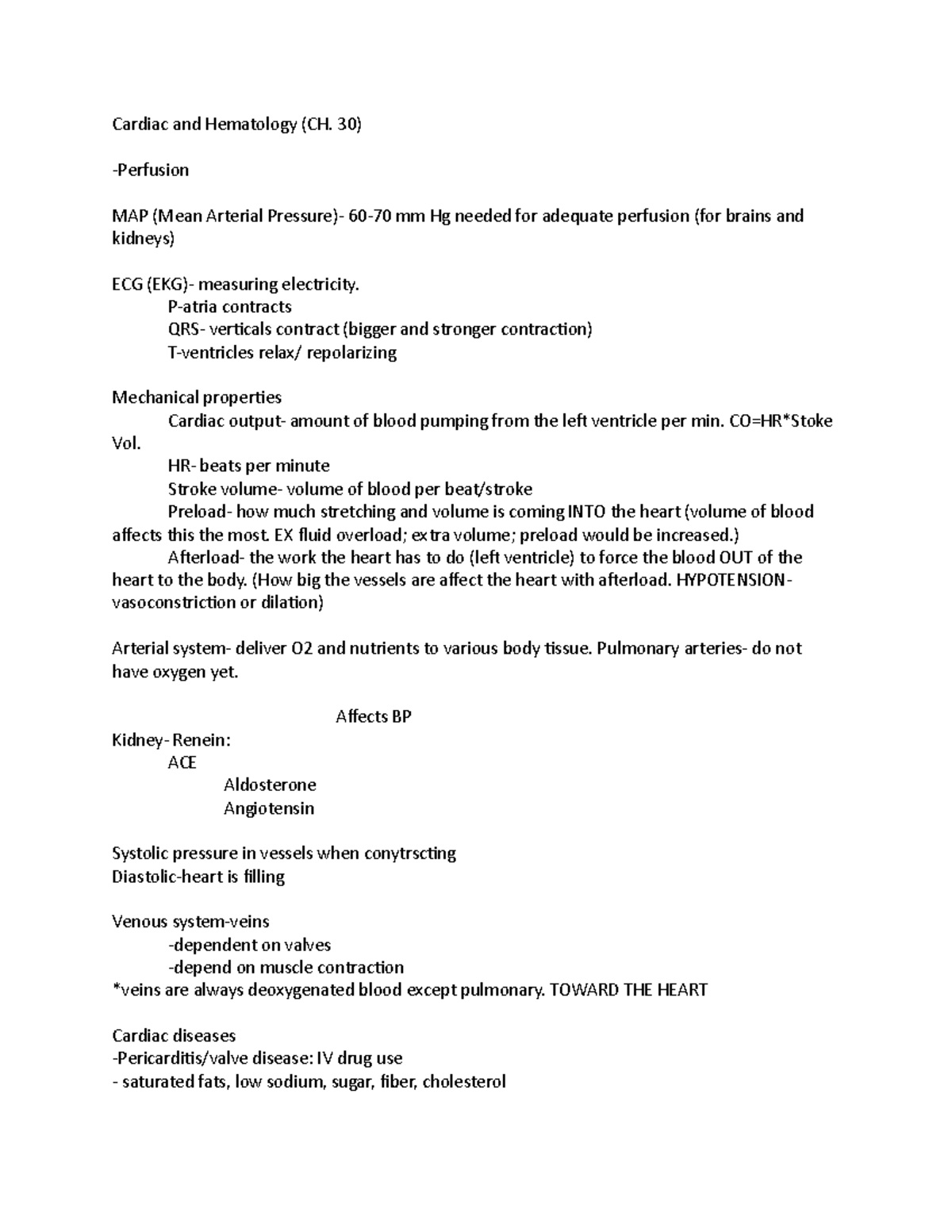 Cardiac and Hematology - 30) -Perfusion MAP (Mean Arterial Pressure ...