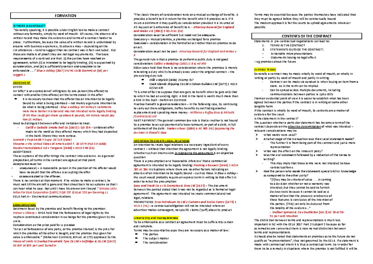 Contracts final exam summary - Warning: TT: undefined function: 32 Warning: TT: undefined ...