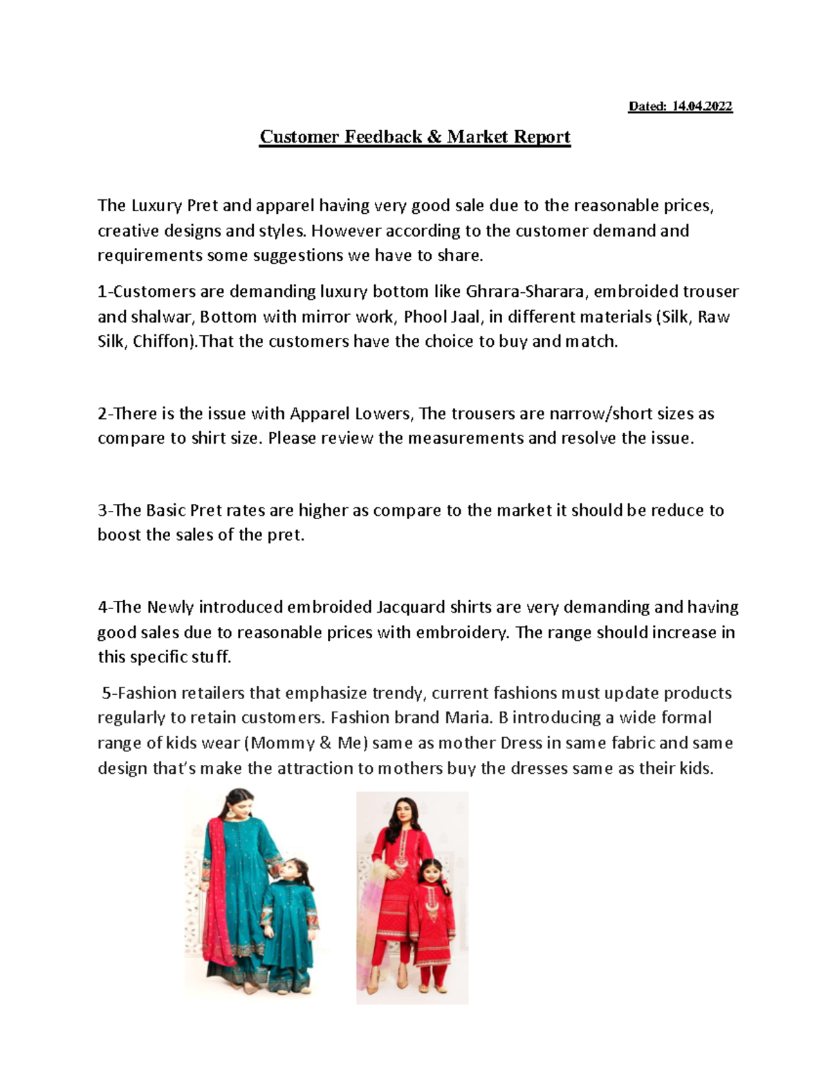 Market Report 14 - Dated: 14. Customer Feedback & Market Report The ...