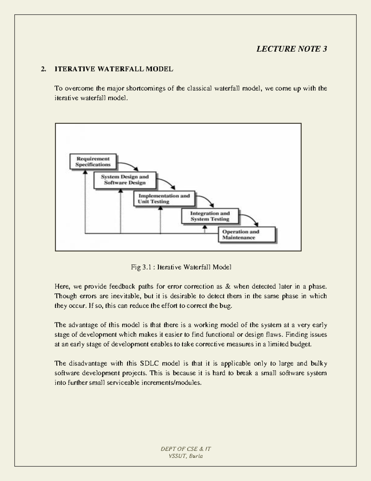 Ece321Notes lec3 - notes - DEPT OF CSE & IT LECTURE NOTE 3 2. ITERATIVE ...