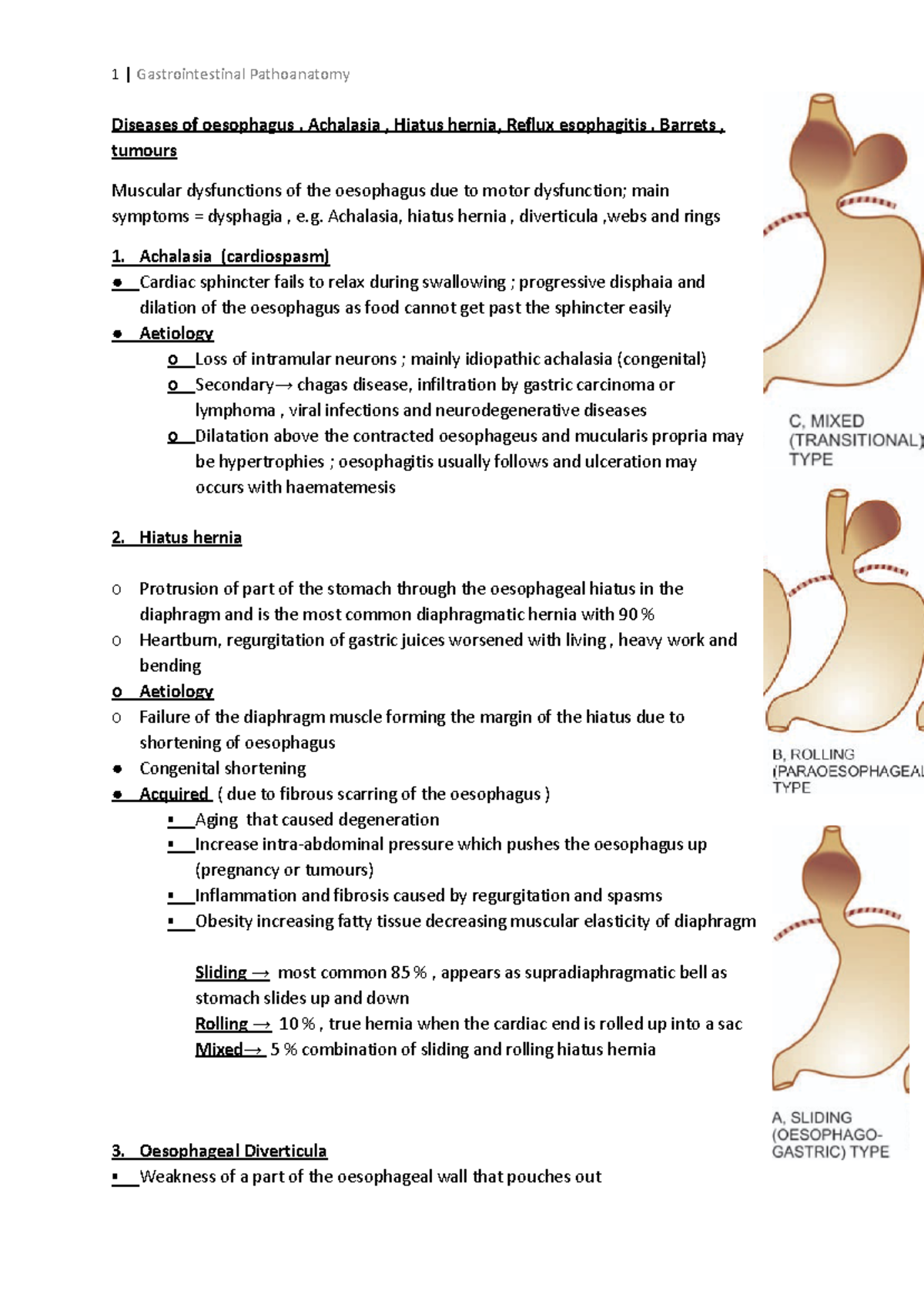 Gastrointestinal Pathoanatomy topic 18 - Diseases of oesophagus ...