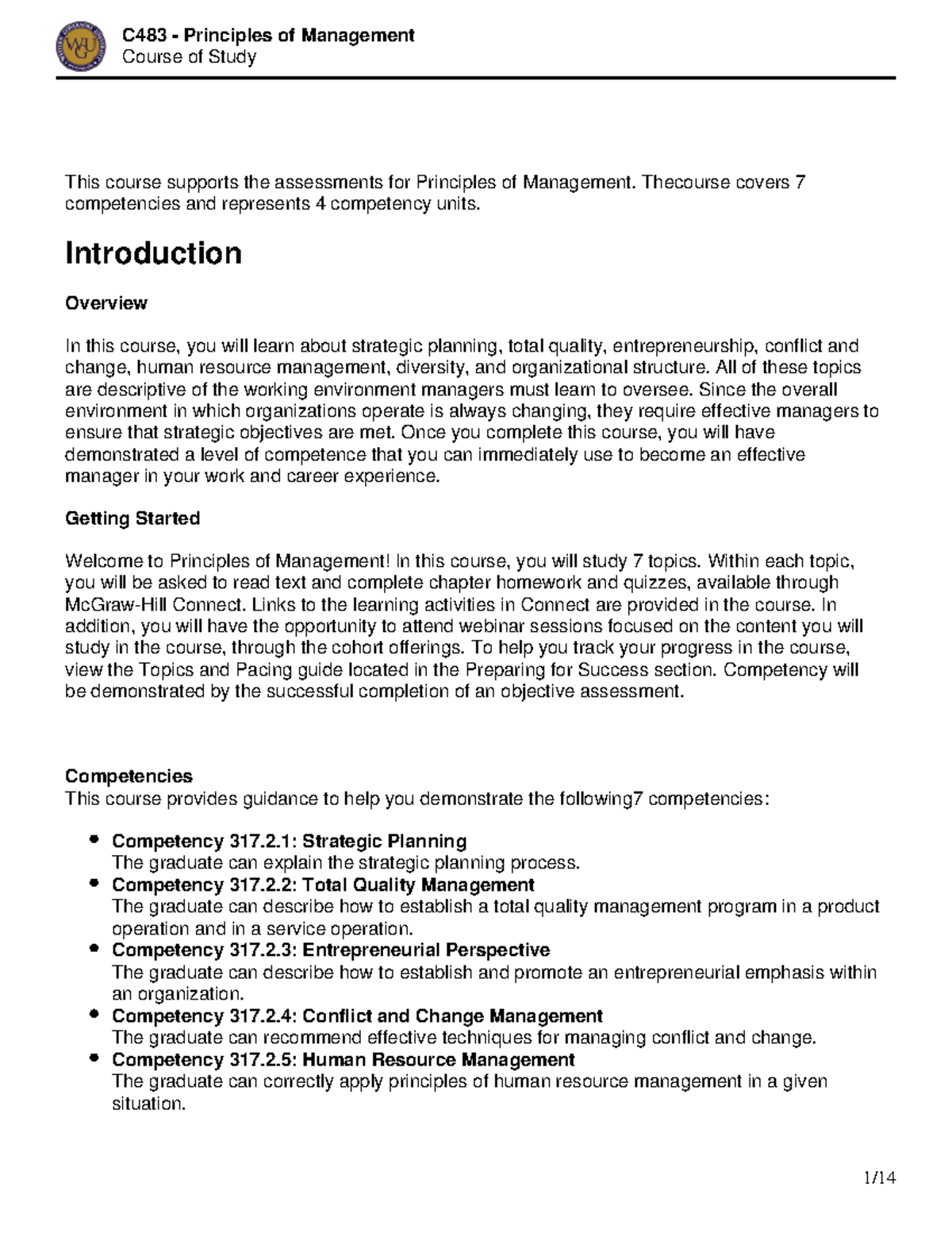 C483 Principles of Management version 3 - course - C483 Principles of ...