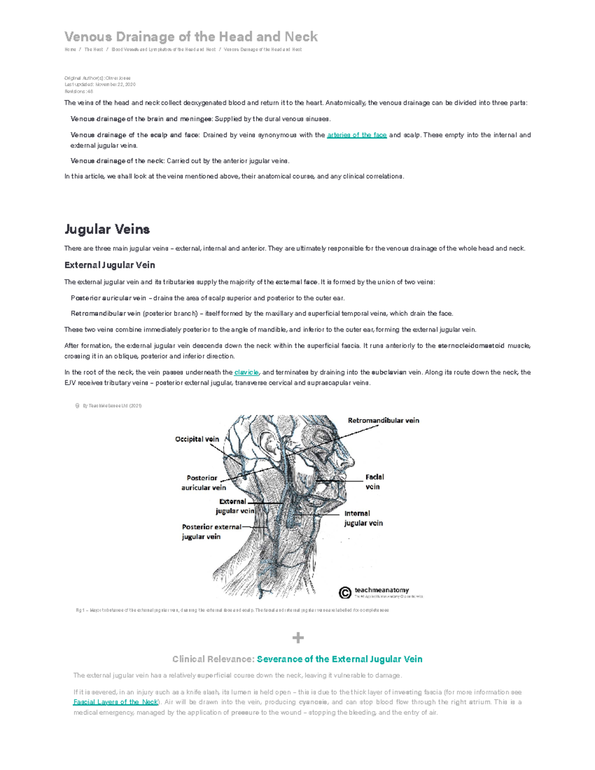 Venous Drainage of the Head and Neck - Dural Sinuses - Teach Me Anatomy ...