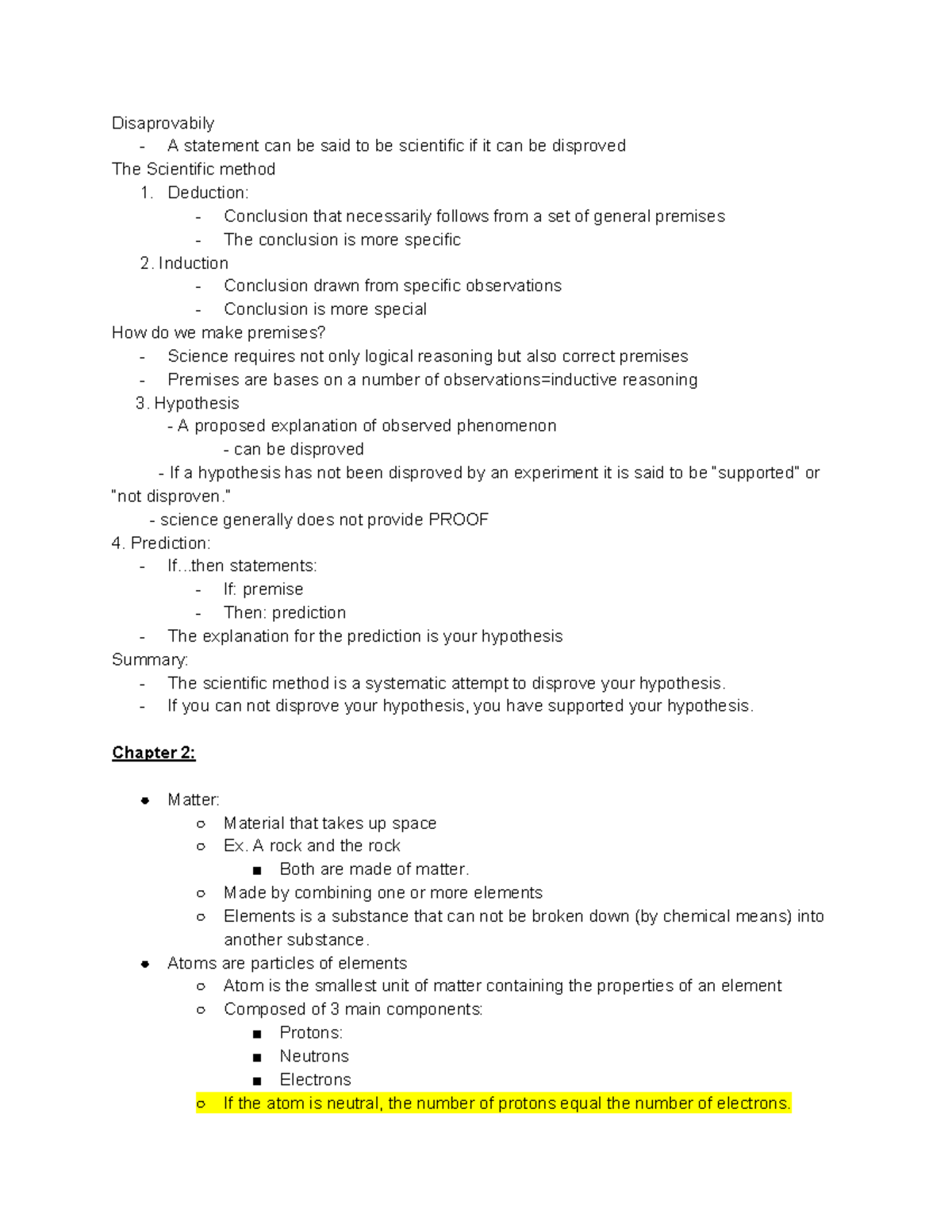 Biology 207 Notes - Chapter 1 to Chapter 10: Photosynthesis ...