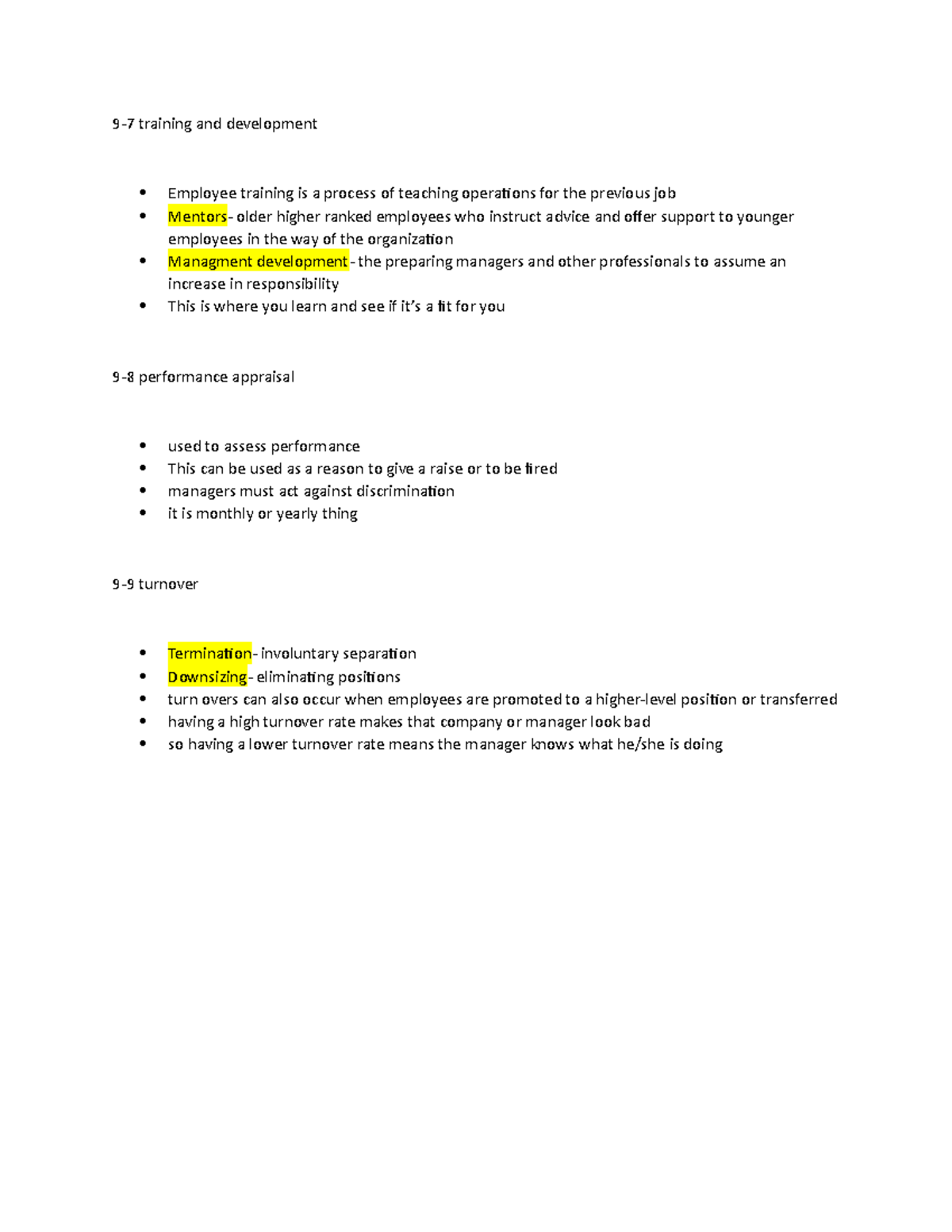 Chapter 9 part 3 - 9-7 training and development Employee training is a ...